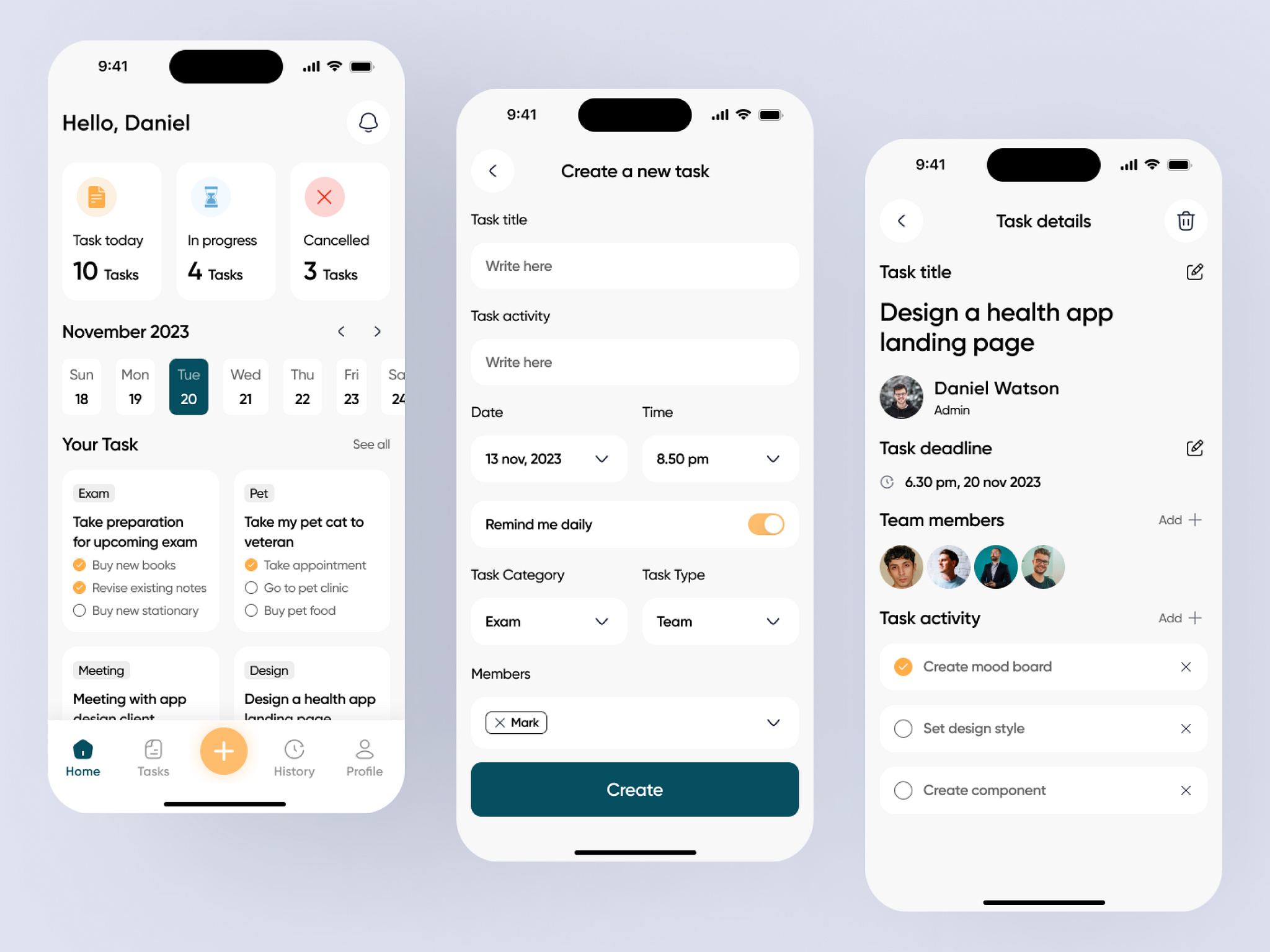 Mobile App Design - Task management app by Jahid Chowdhury for Winnex on Dribbble