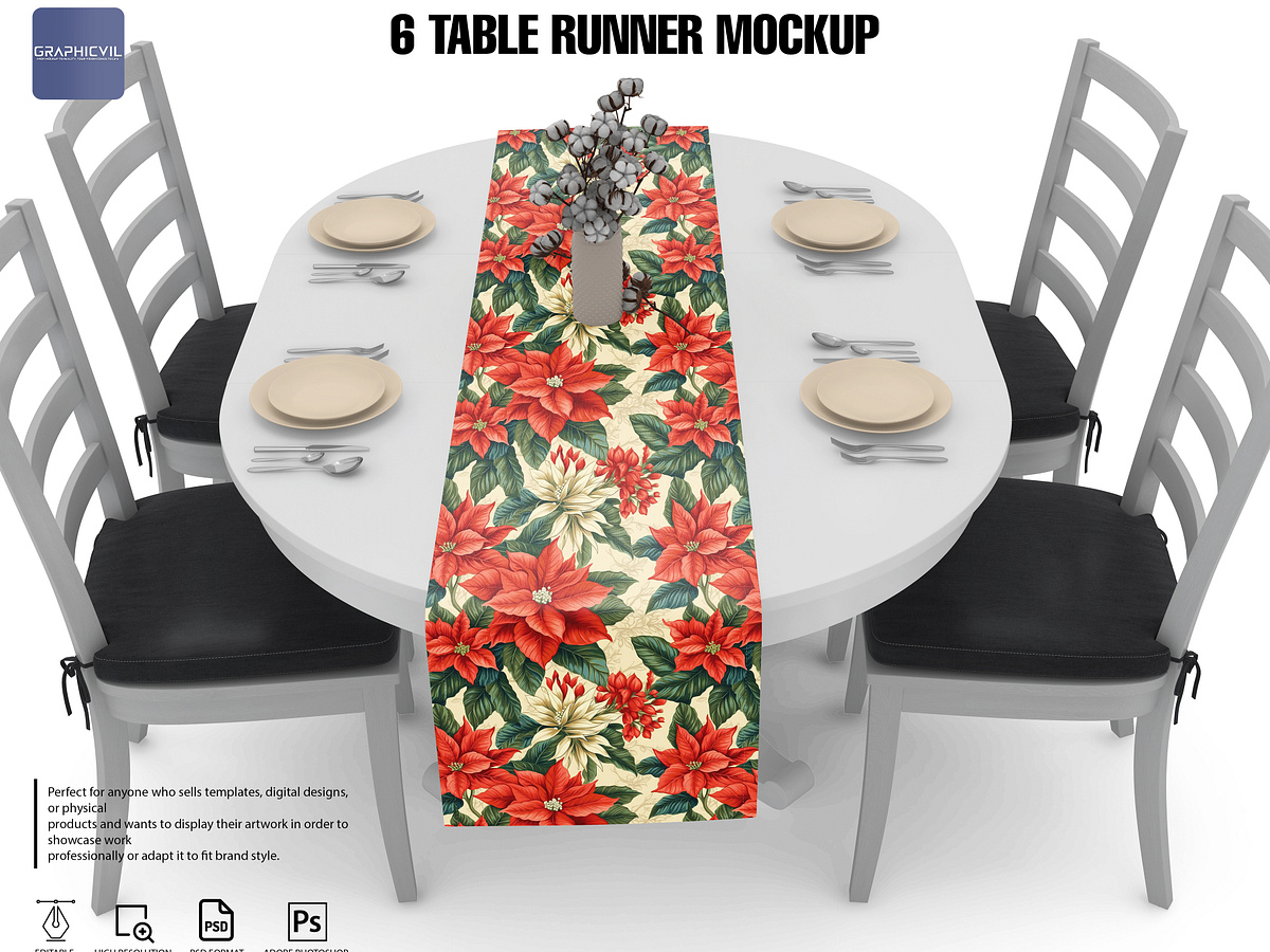 Table Runner Layout Mockup designs, themes, templates and downloadable ...