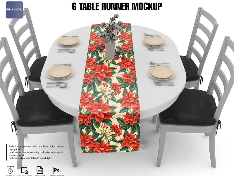Table Runner Layout Mockup designs, themes, templates and downloadable ...
