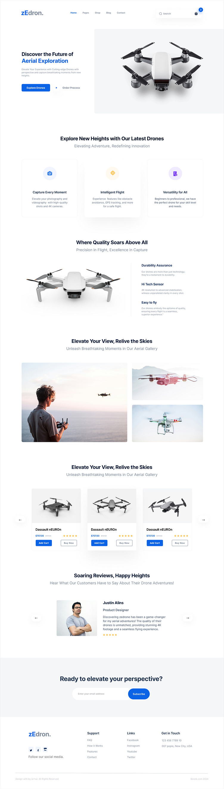 Drone Landing Page by Ifteakar Shamim on Dribbble