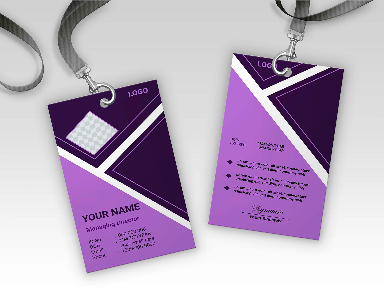 Purple Id card design for your company. by Farjana Misty on Dribbble