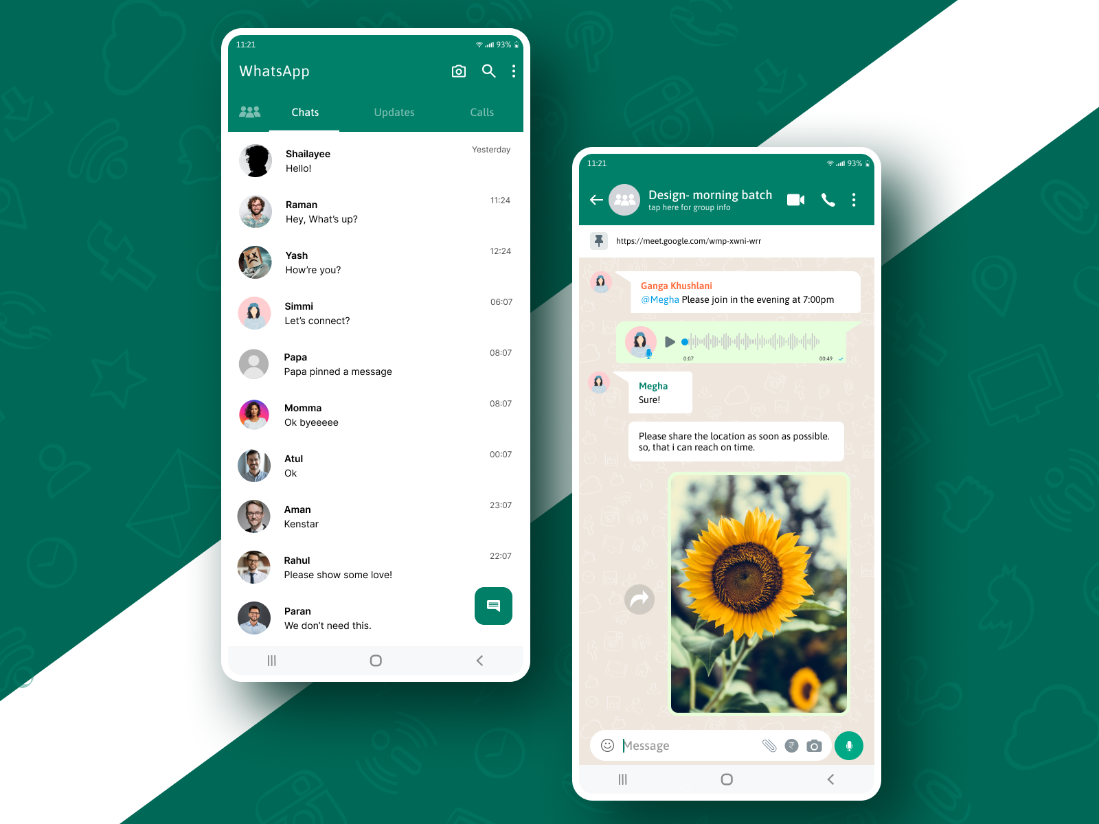 Whatsapp Screens by Shailayee Gupta on Dribbble
