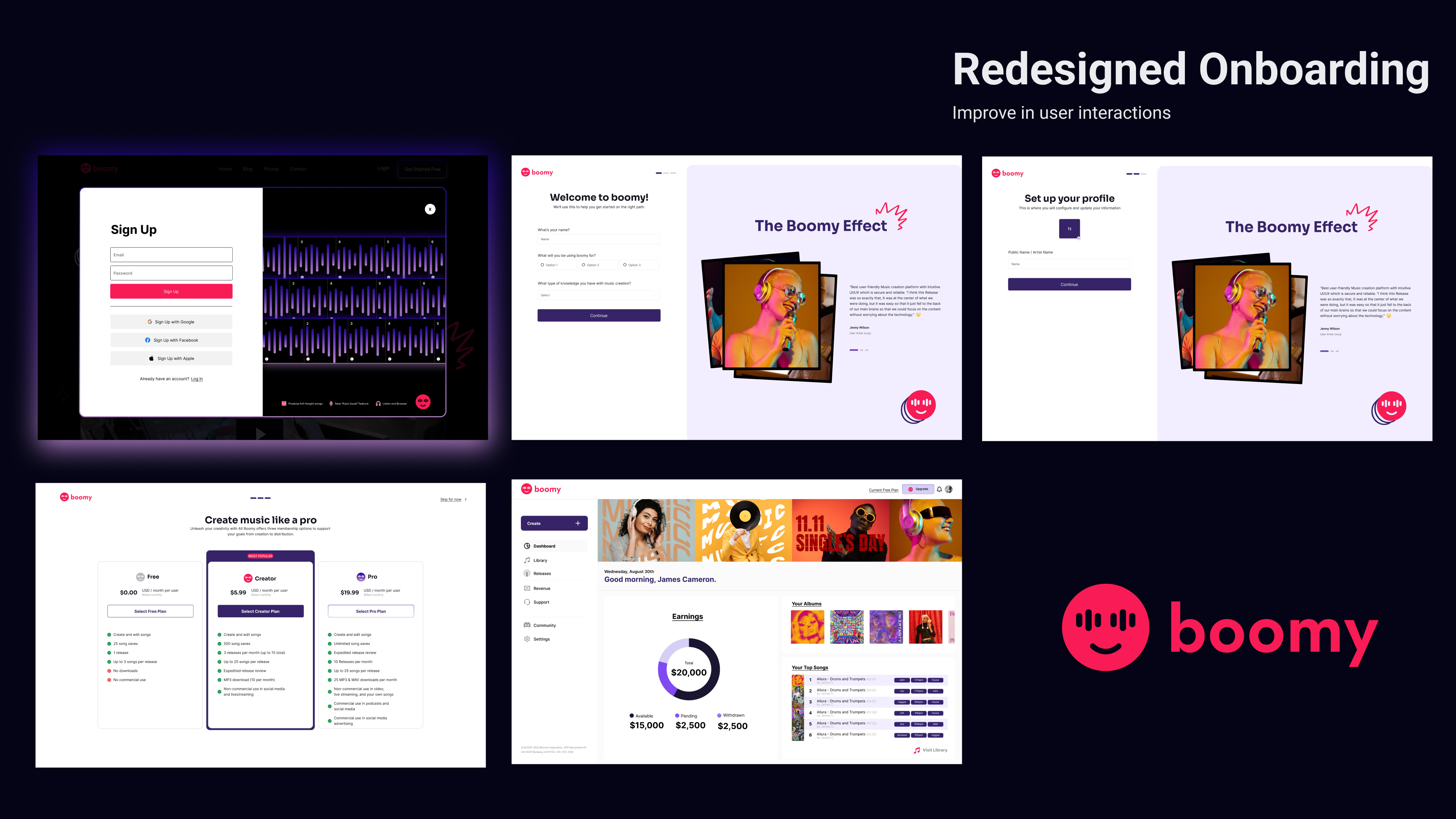 Boomy - New Onboarding Dashboard by Juan Pablo Toro on Dribbble