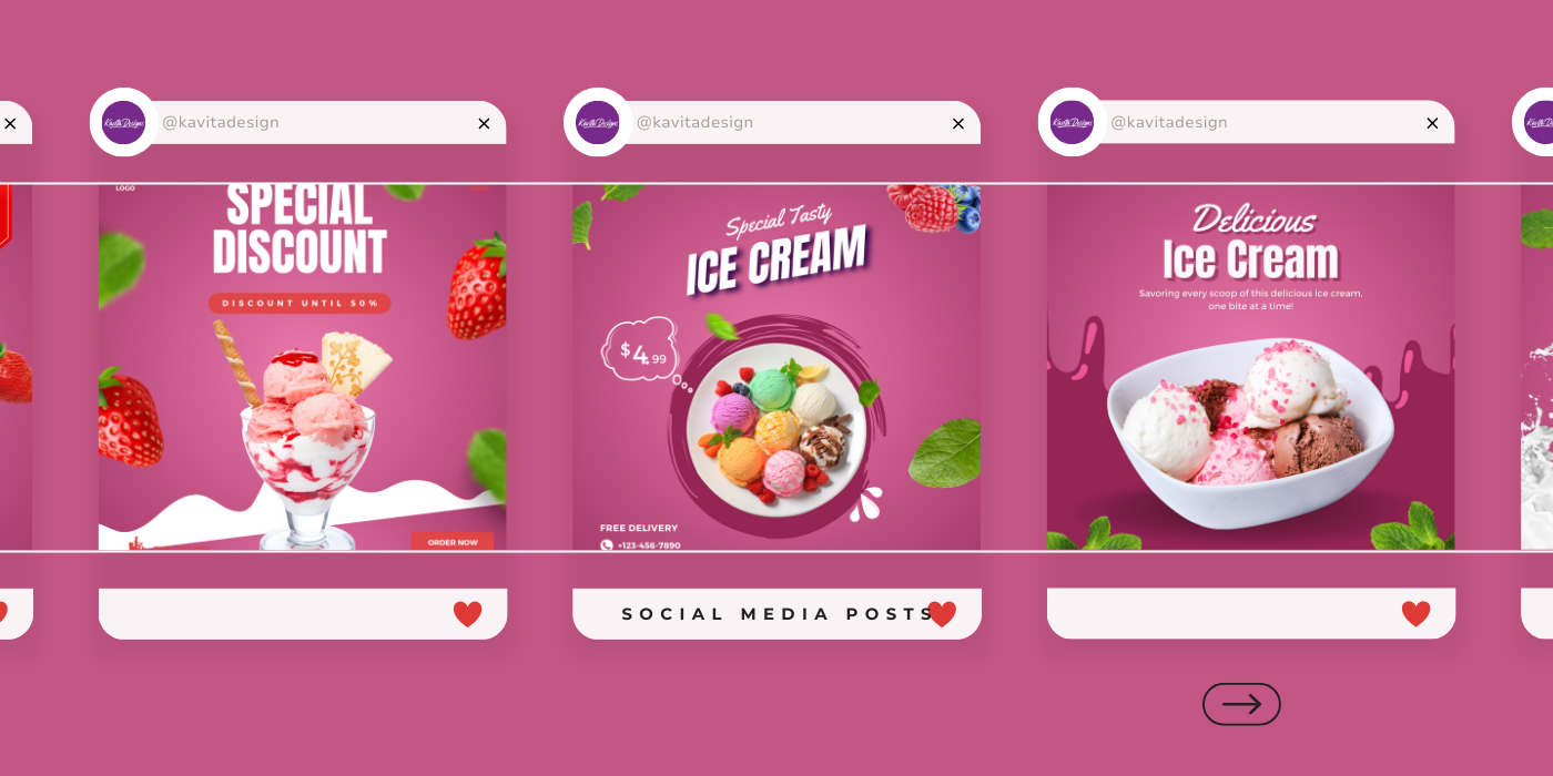 Ice Cream Social Media Post Design by Kavita Goyal on Dribbble