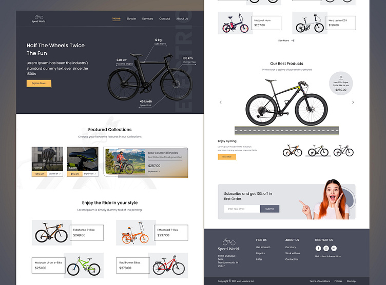 Electric Bike Landing Page by Bhavesh Vithani on Dribbble