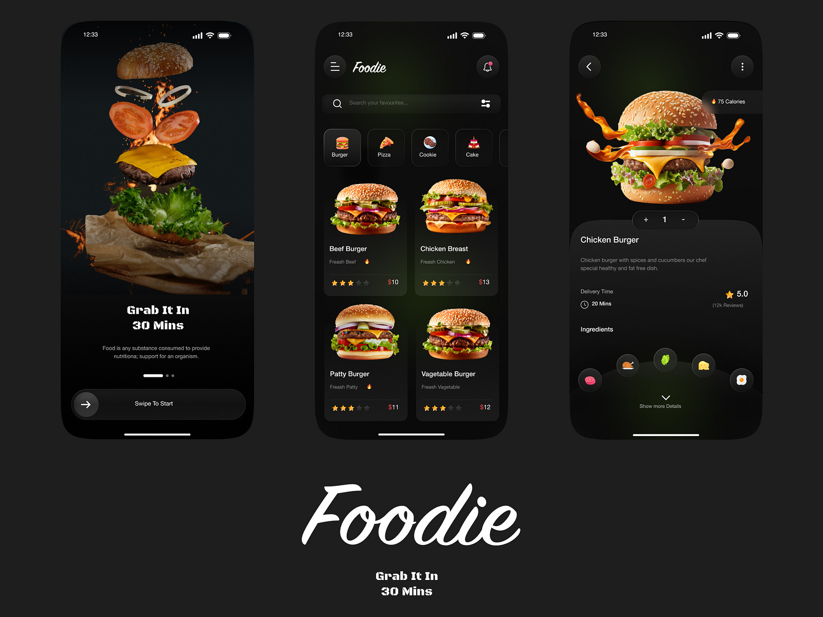 Foodie App UI by Jotheesh on Dribbble