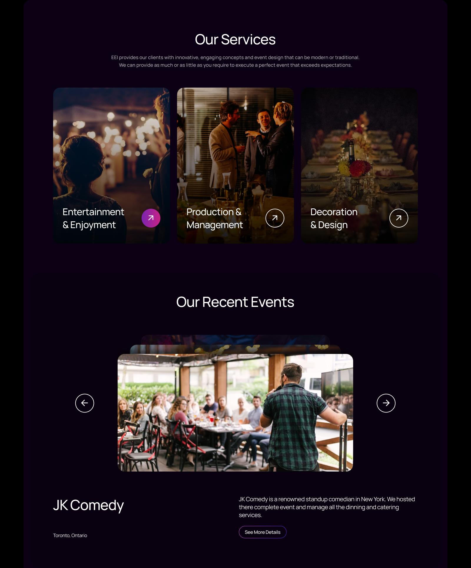 ECG Events Organizers - Full UI UX Landing Page Redesign Pt.02 by ...