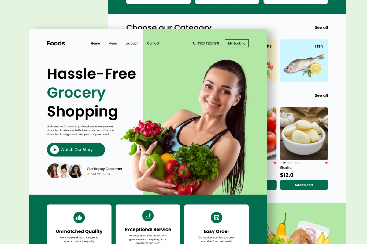 Foods - Grocery Landing Page by twinstd on Dribbble