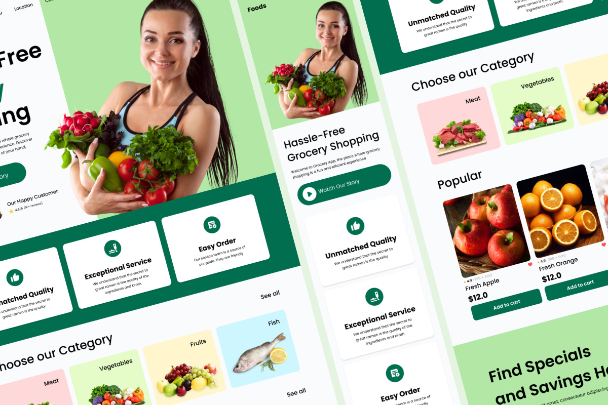 Foods - Grocery Landing Page by twinstd on Dribbble