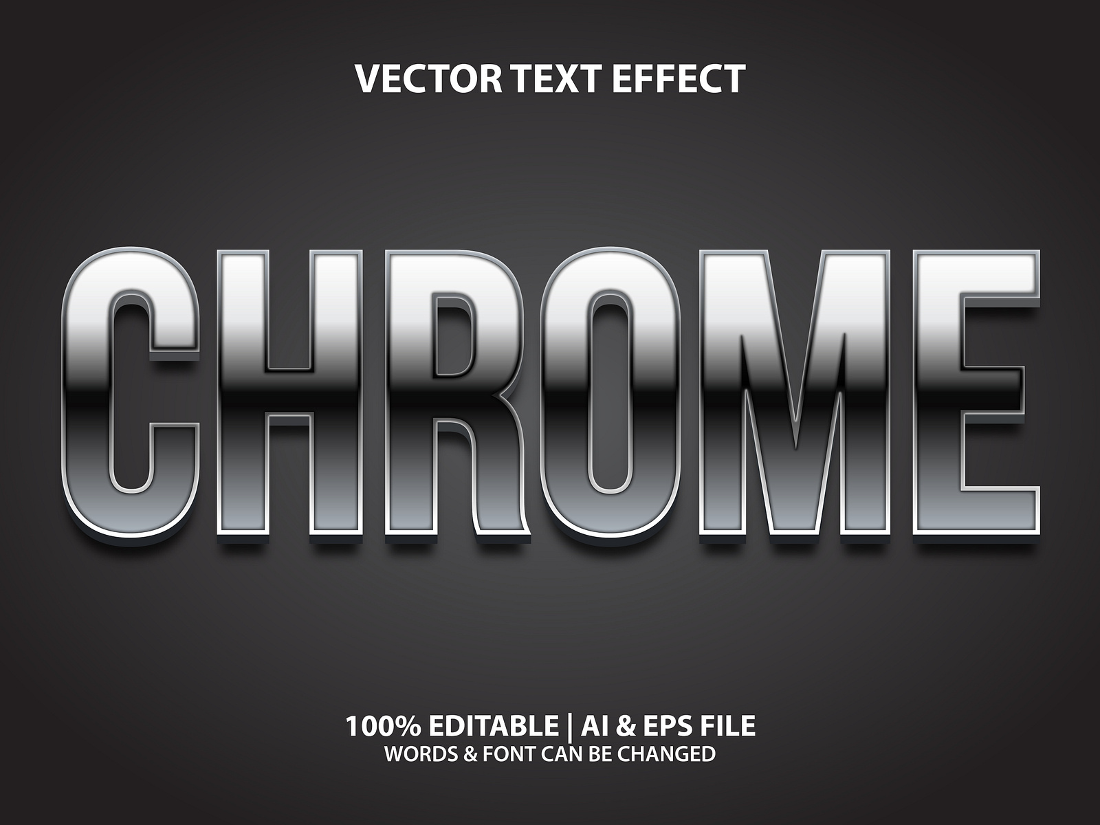 3D Chrome Vector Text Effect by Junior Creative on Dribbble