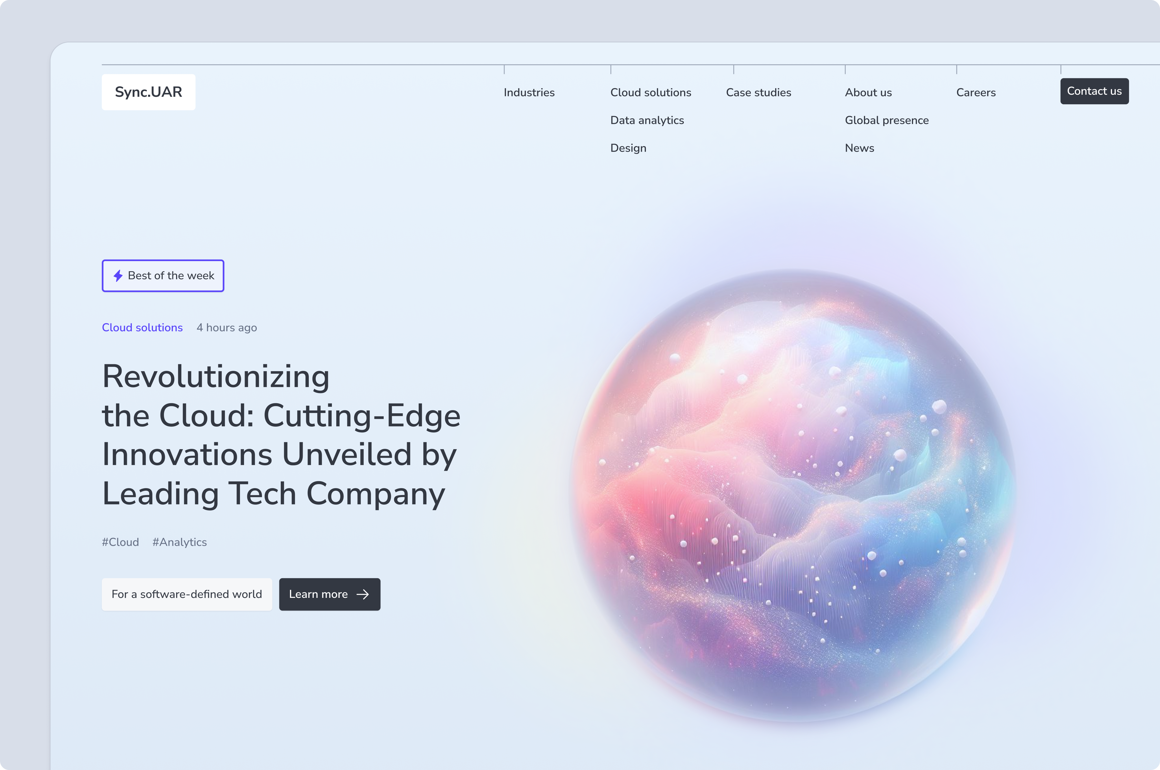 Cloud services corporate website design by Serge Fomichev on Dribbble