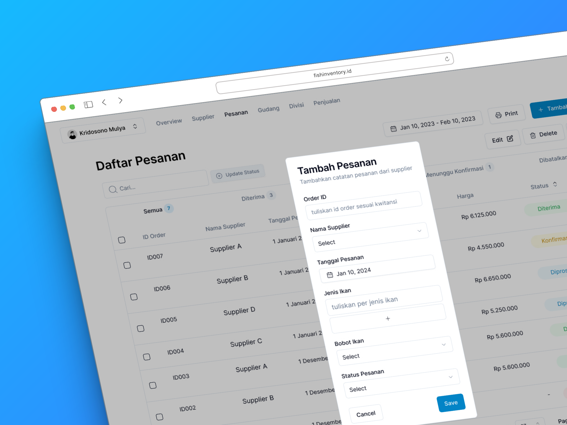 Fish Inventory - Fish Warehouse Management System by Alvin Ahnaf Danendra on Dribbble
