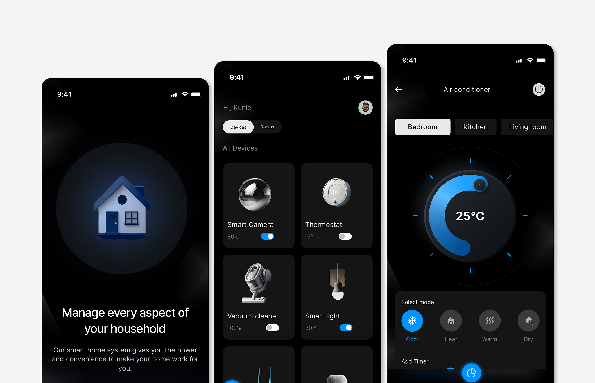 Screens Of A Smart App Design by Olakunle Oyederu on Dribbble