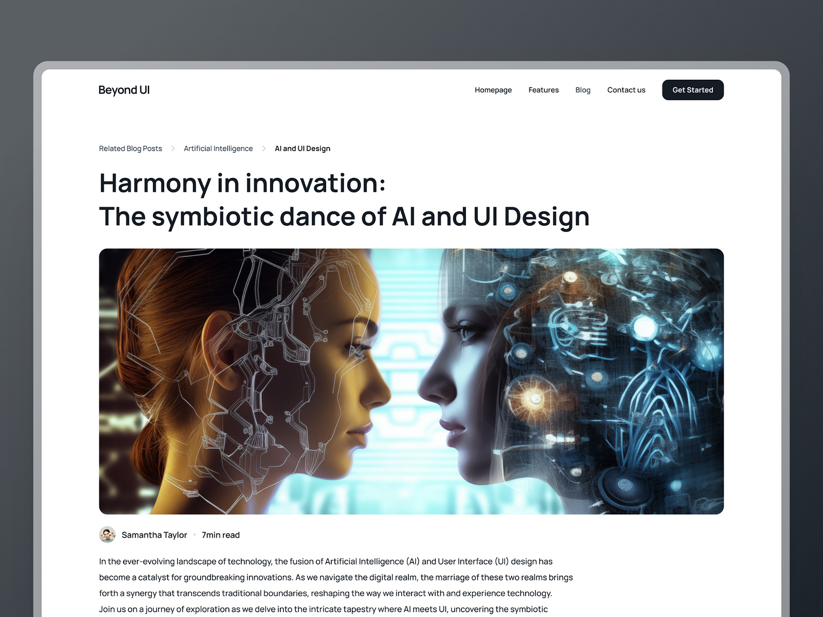 Blog Single Page UI - Beyond UI by Beyond UI on Dribbble