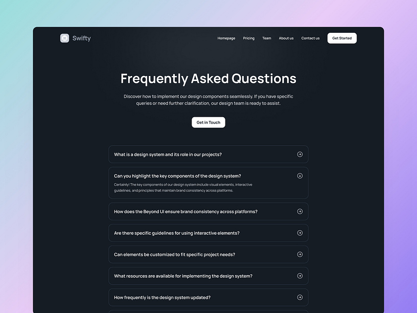 Browse thousands of Faq Page images for design inspiration | Dribbble
