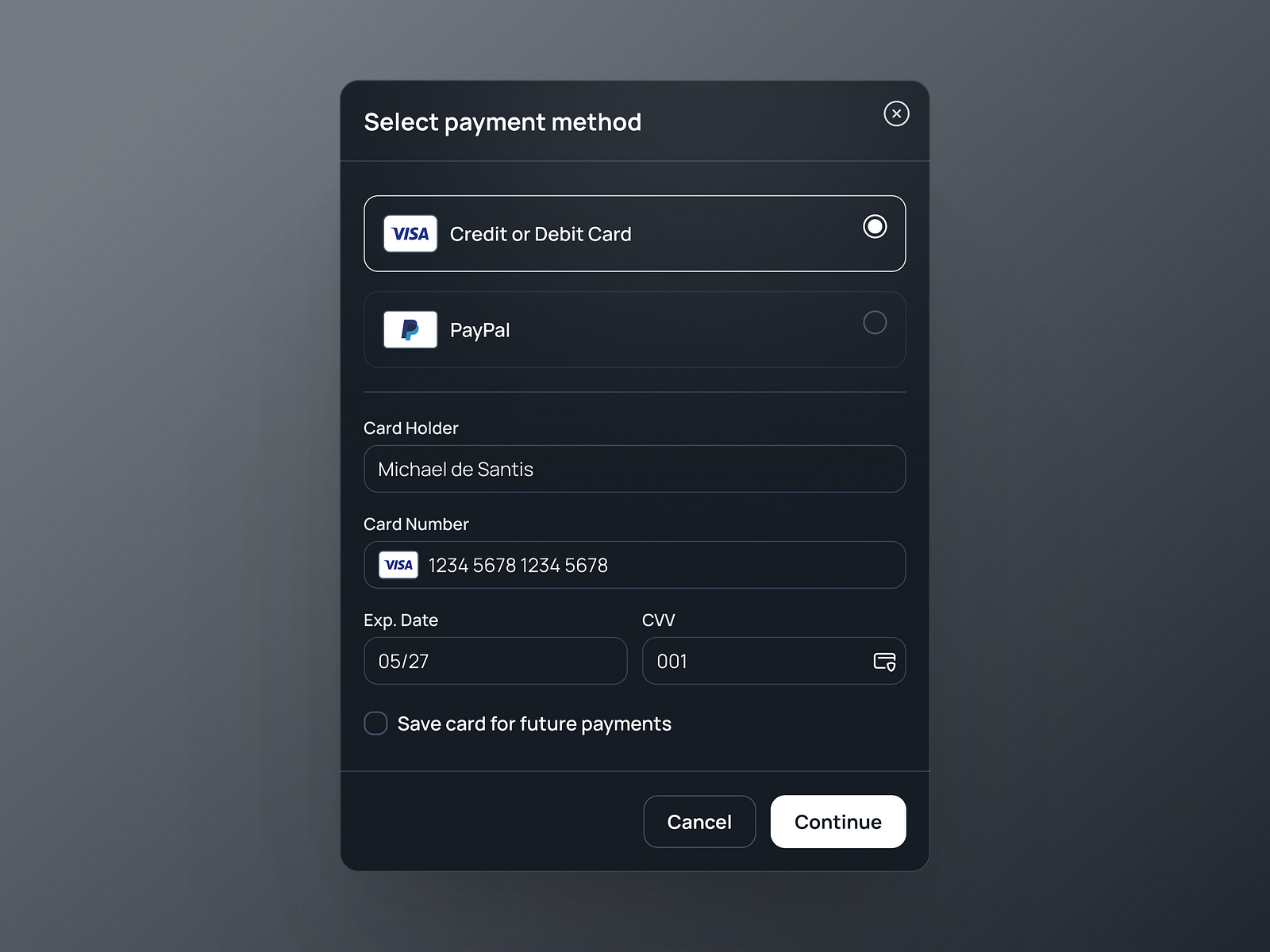Select payment method modal UI - Beyond UI by Beyond UI on Dribbble