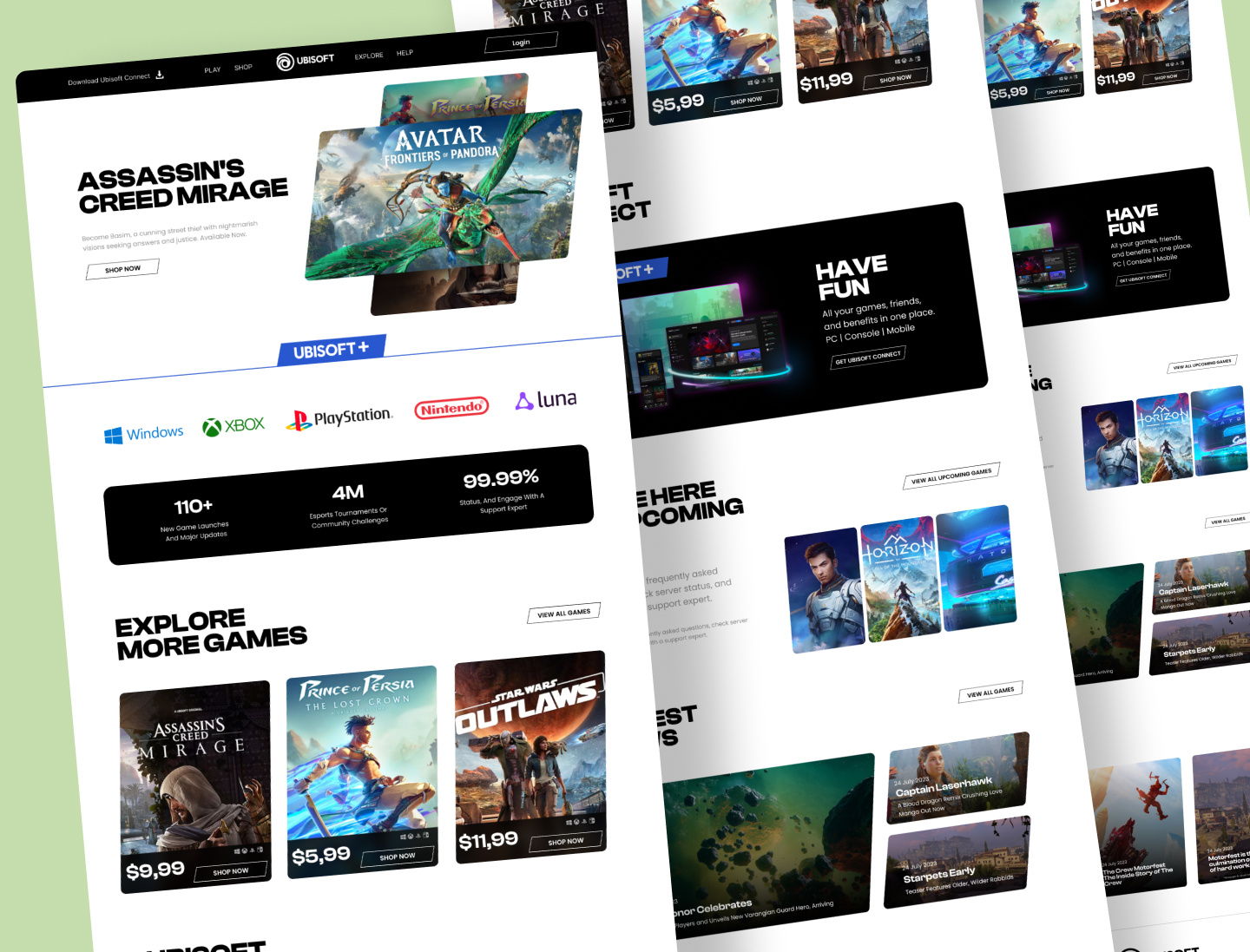 Gaming website redesign UIUX by Sourav Aich on Dribbble