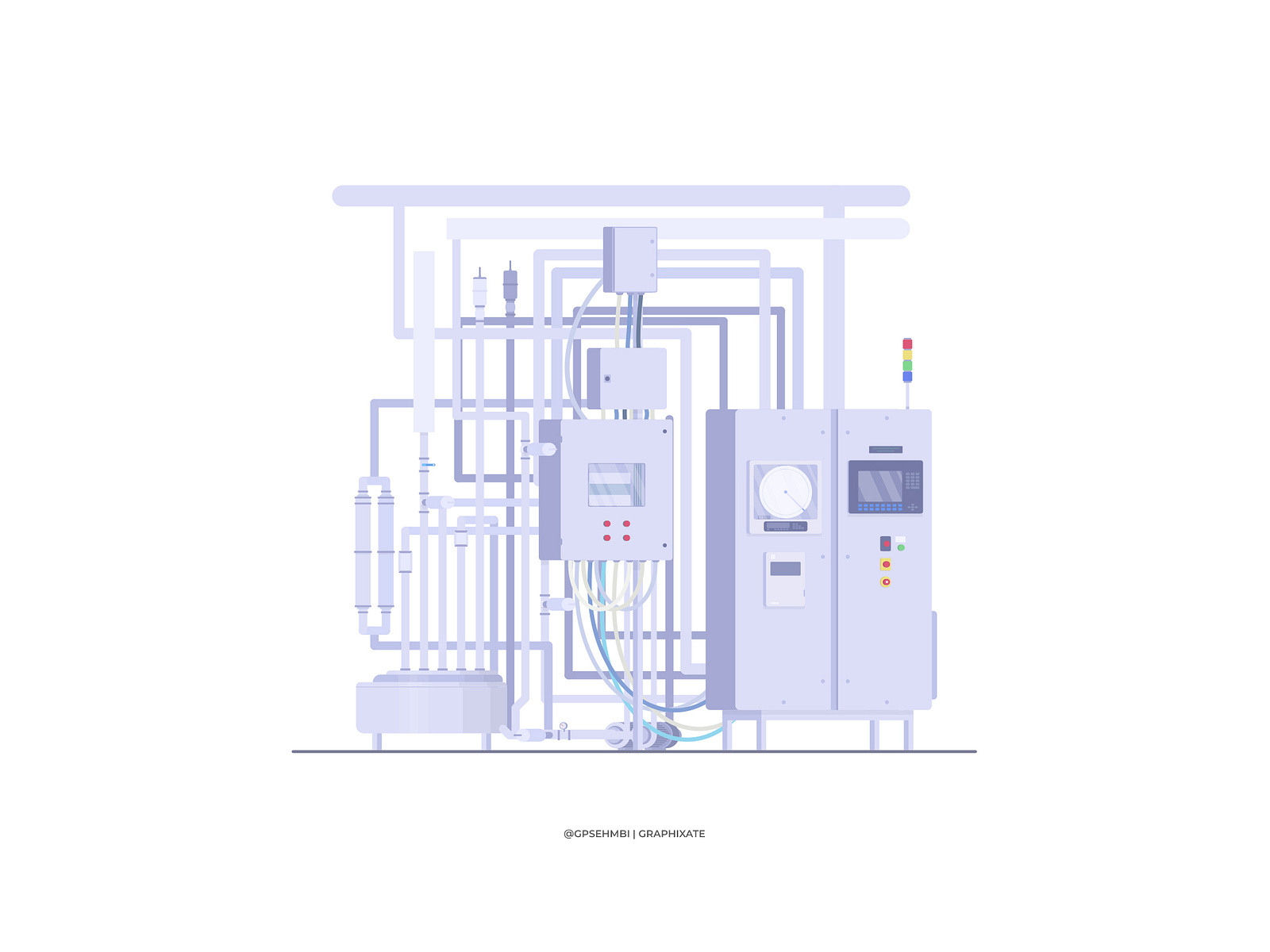 Flat Factory Equipment illustration by Graphixate on Dribbble