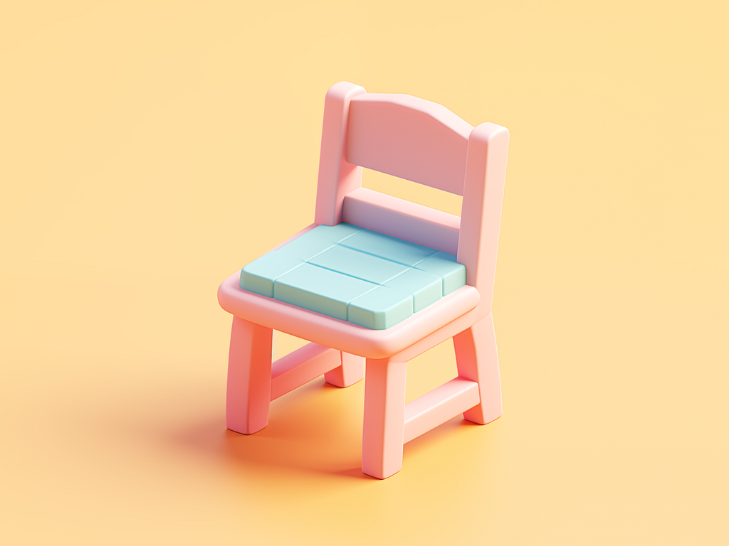 Free Download 3D Cartoon Chair, 3D Pastel Chair by Gerdoo on Dribbble