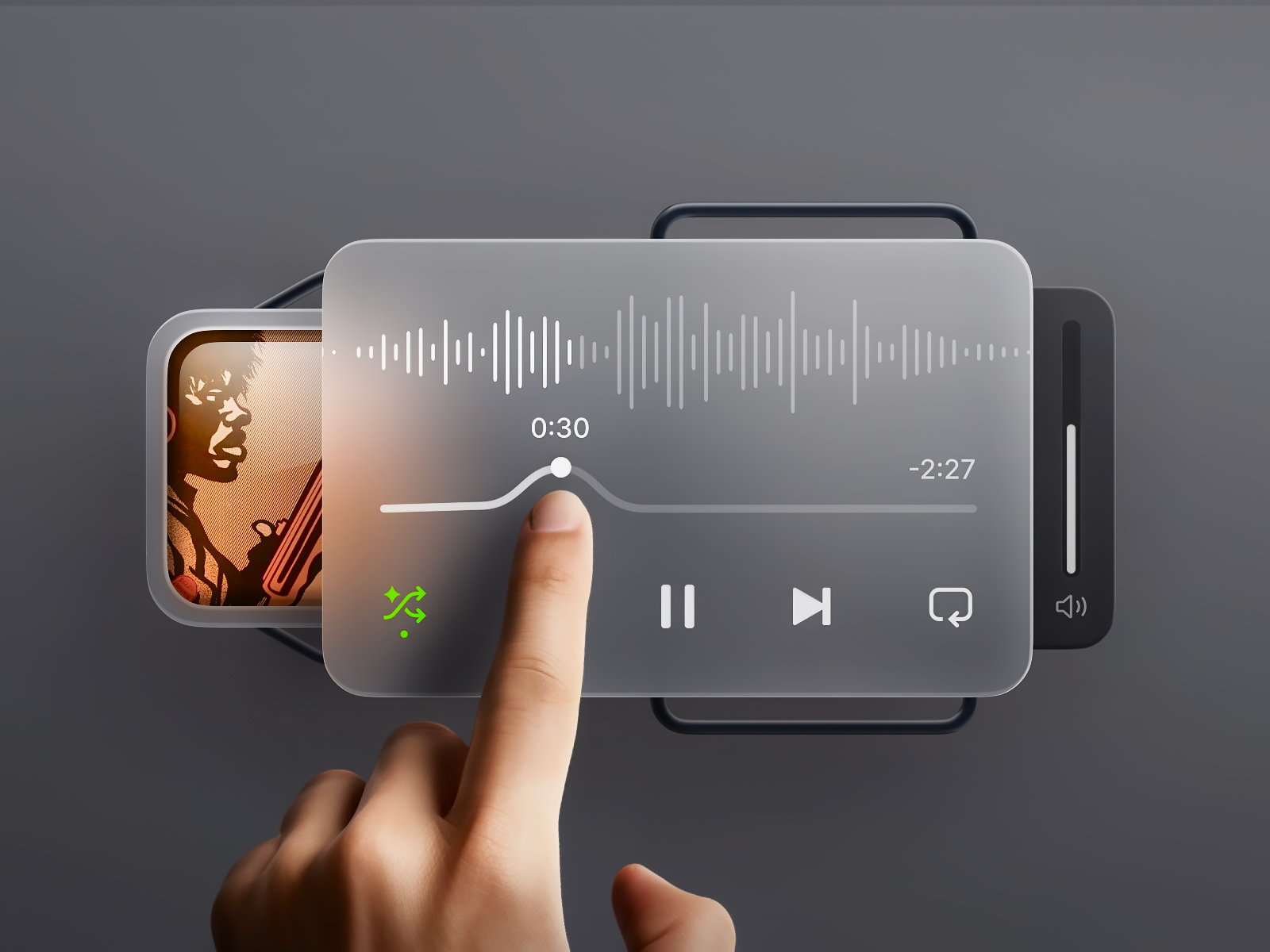 Glass Audio Player by Voicu Apostol on Dribbble
