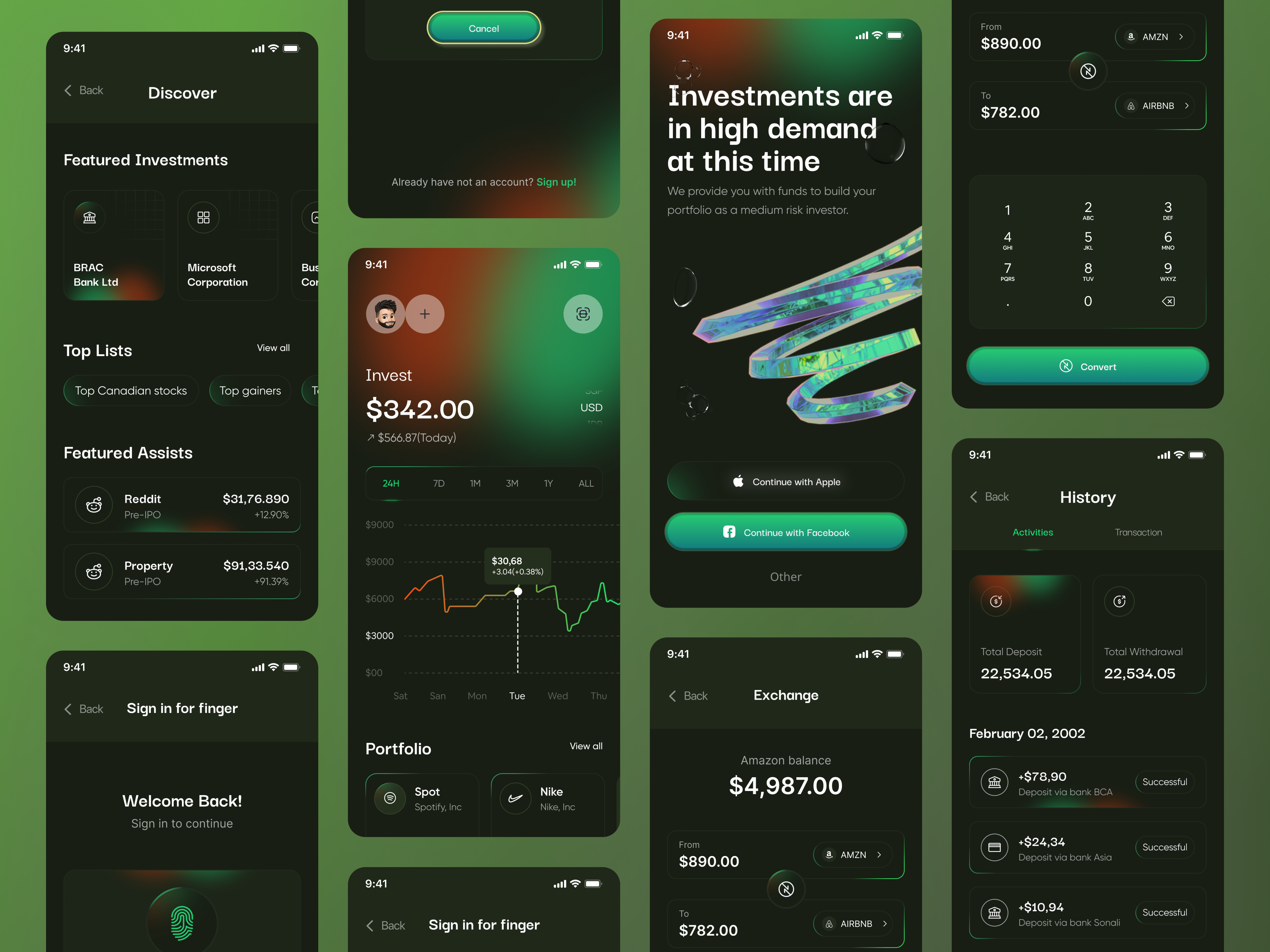 Investment App UI by Ofspace UX/UI on Dribbble