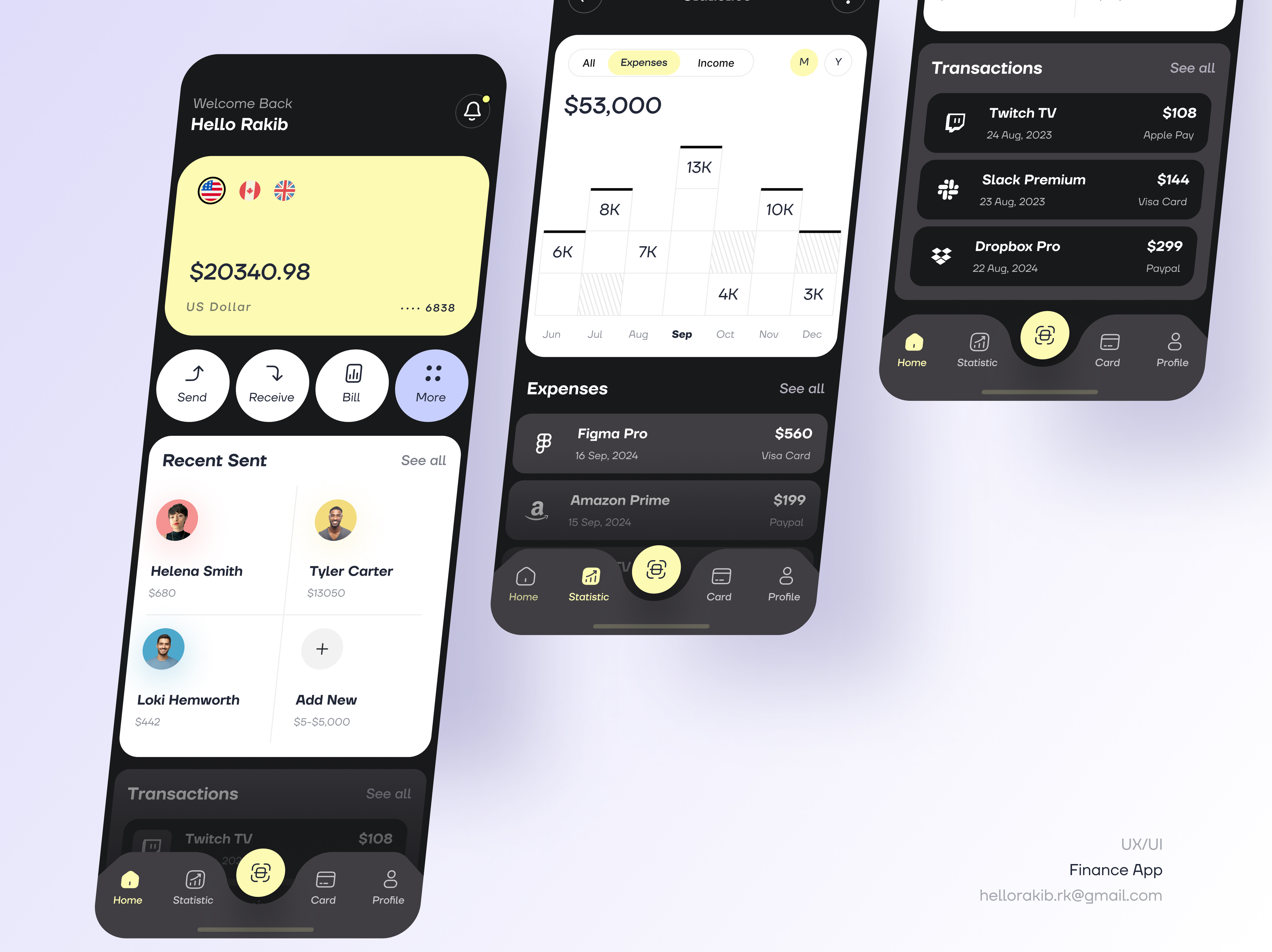 Finace App UXUI by Rakib Kowshar for Orizon: UI/UX Design Agency on ...