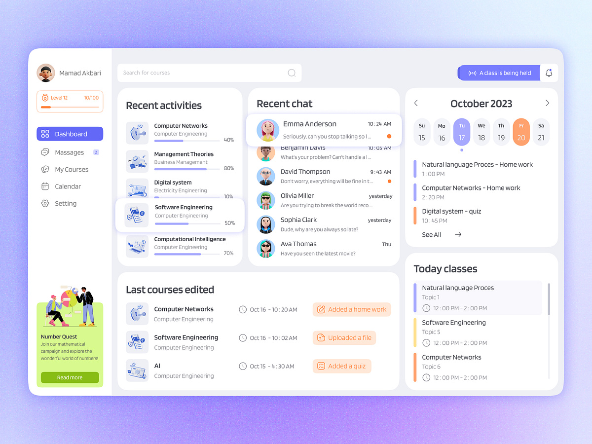 Lms Dashboard designs, themes, templates and downloadable graphic ...