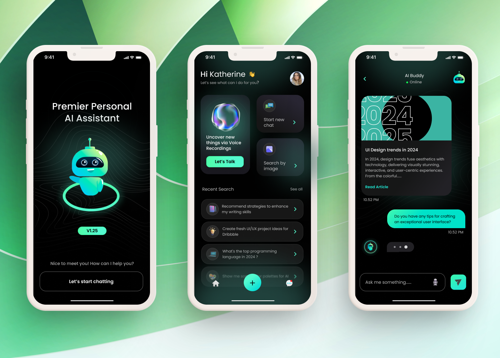 Personal AI Assistant Mobile App 🤖 by Sreeja VS on Dribbble