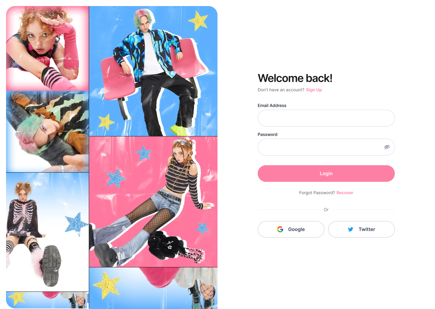 Y2K fashion login page by Fabilola Blessing on Dribbble