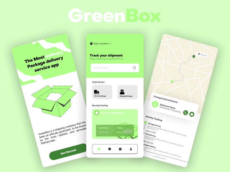 GreenBox - The Ordinary Package Delivery App by Gilang Khalif A on Dribbble