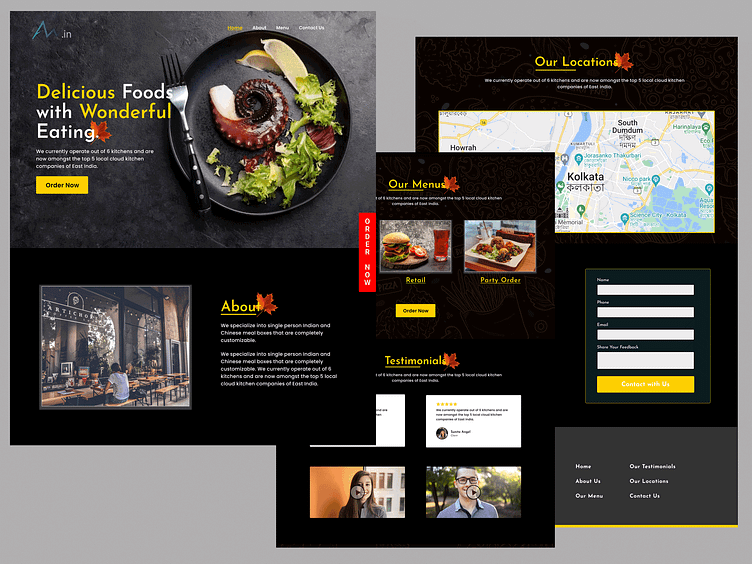 Food & Restaurant Website Landing Page by Sk Adib Hossain on Dribbble