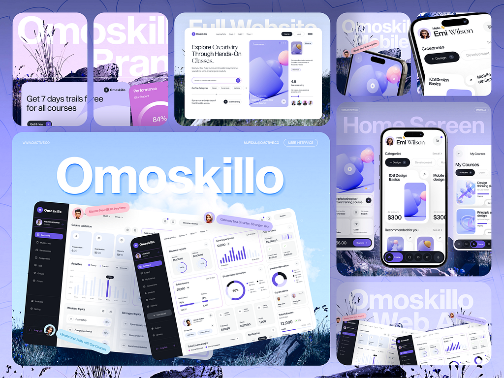 Omoskillo - Elearning Platform-Website,Webapp & Mobileapp Design by Mufidul for Omotive on Dribbble