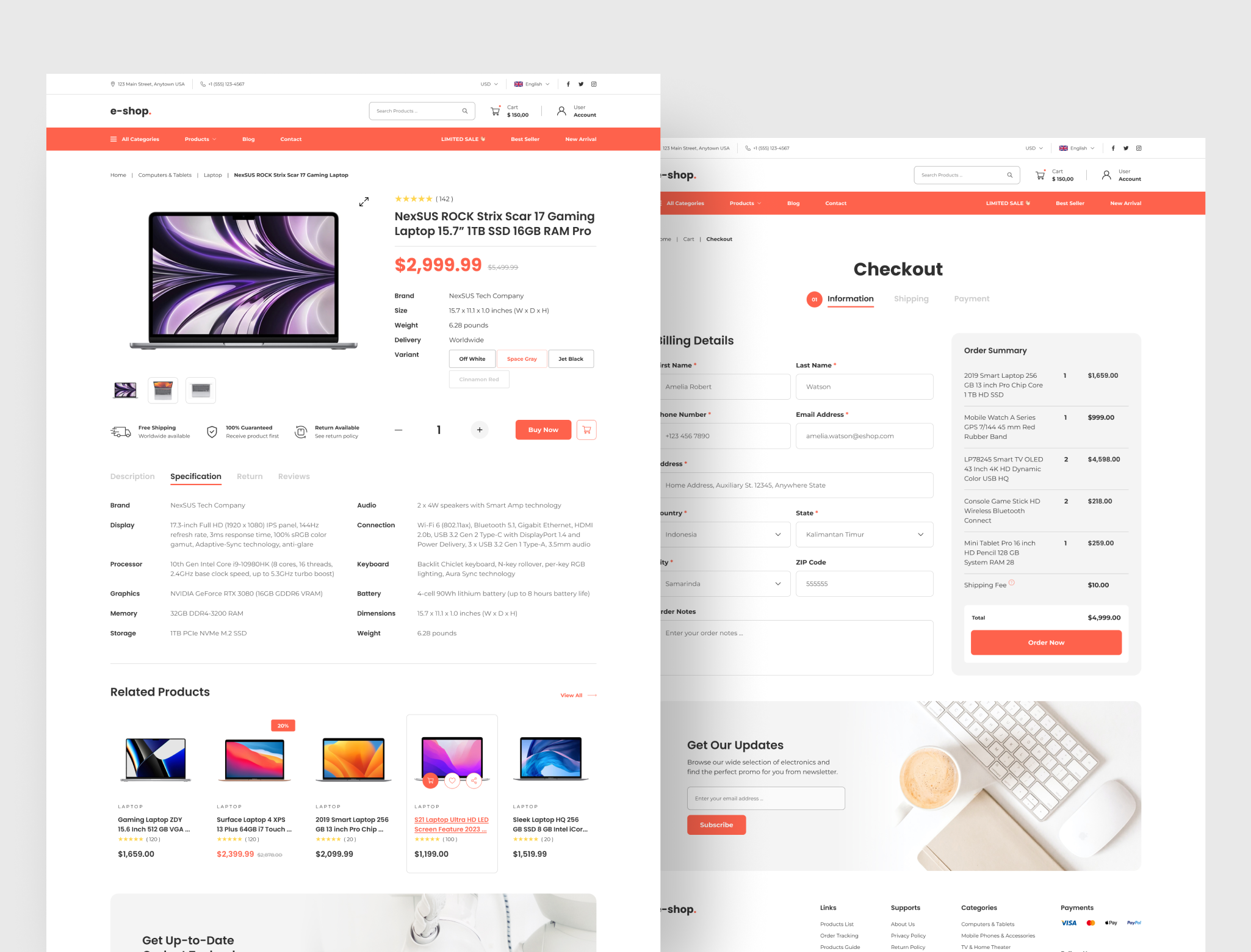 E-Shop – Electronic E-Commerce Website Design UI Template by Ahmad S ...