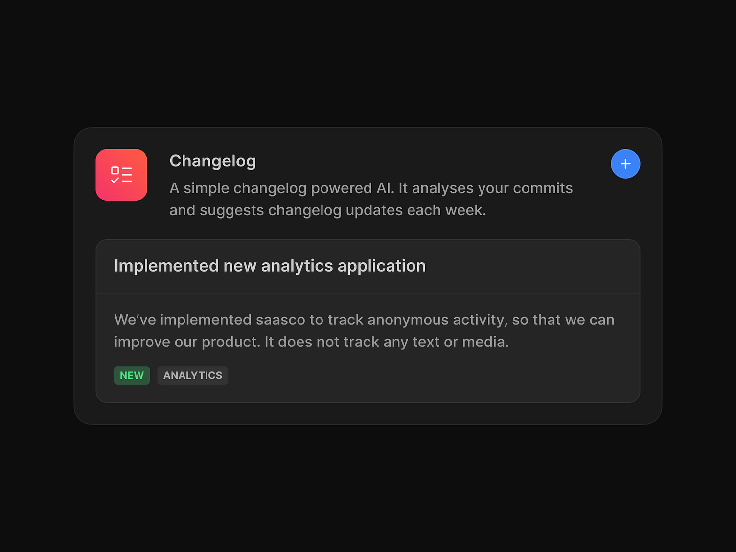 Changelog Card by Jonno Riekwel on Dribbble