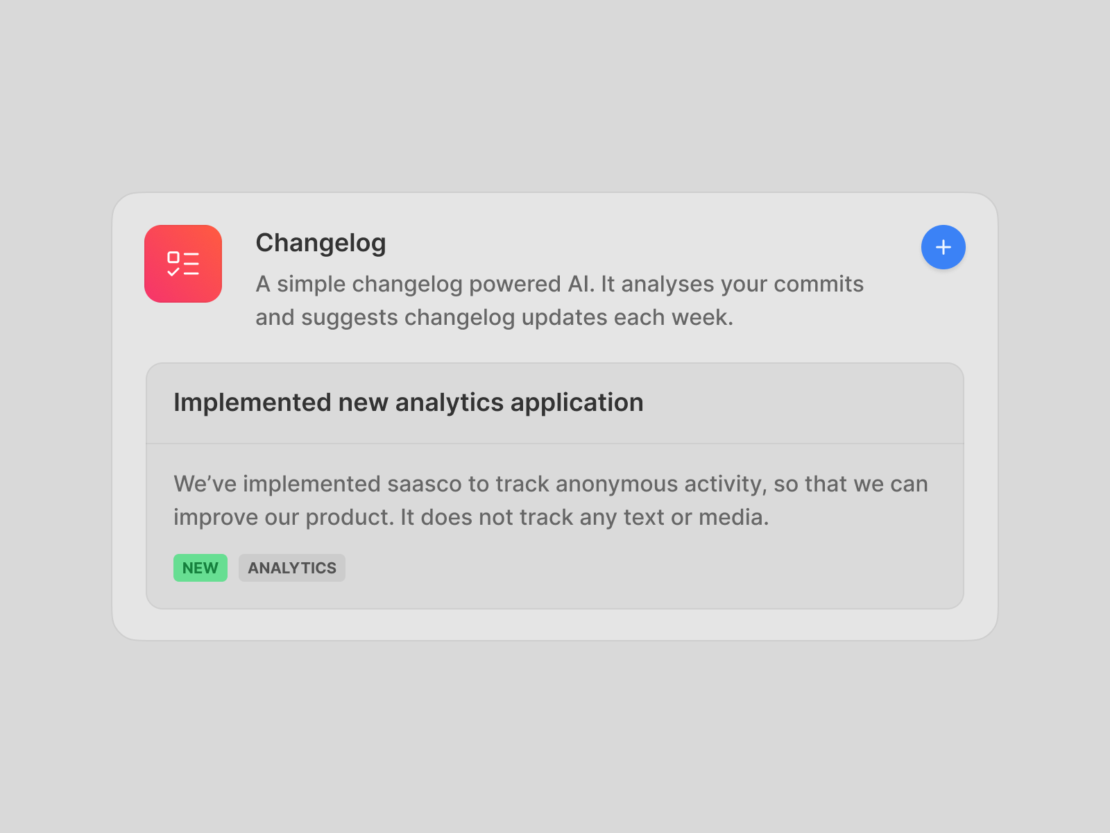Changelog Card by Jonno Riekwel on Dribbble