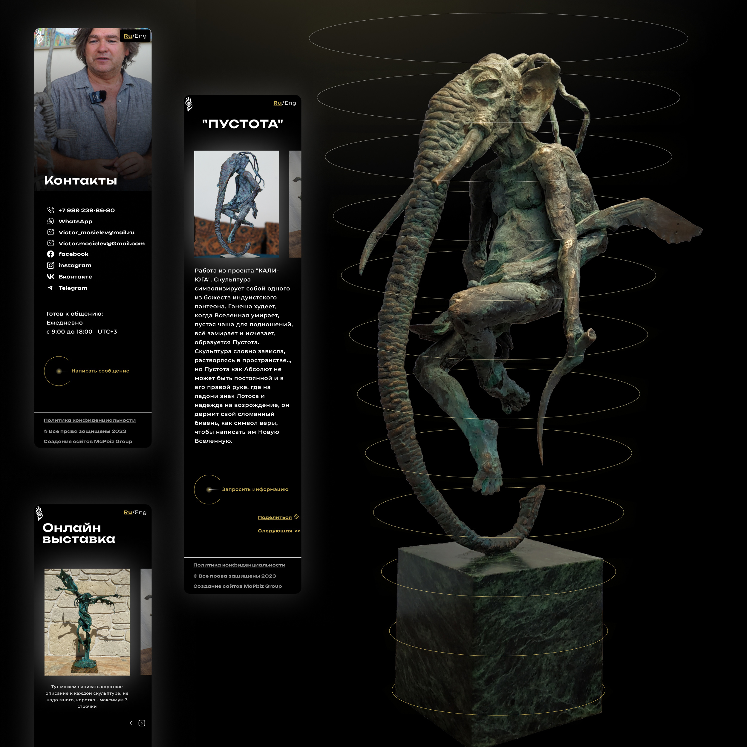 Portfolio website for an artist-sculptor by Mapbiz Group on Dribbble
