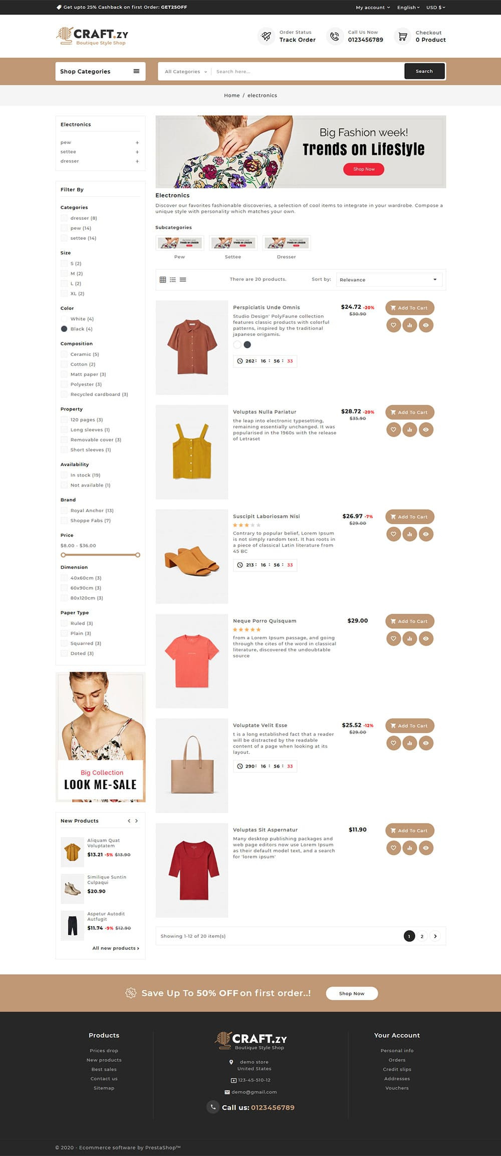 Craftzy Boutique Store – eCommerce Multipurpose Theme by TemplateTrip on Dribbble