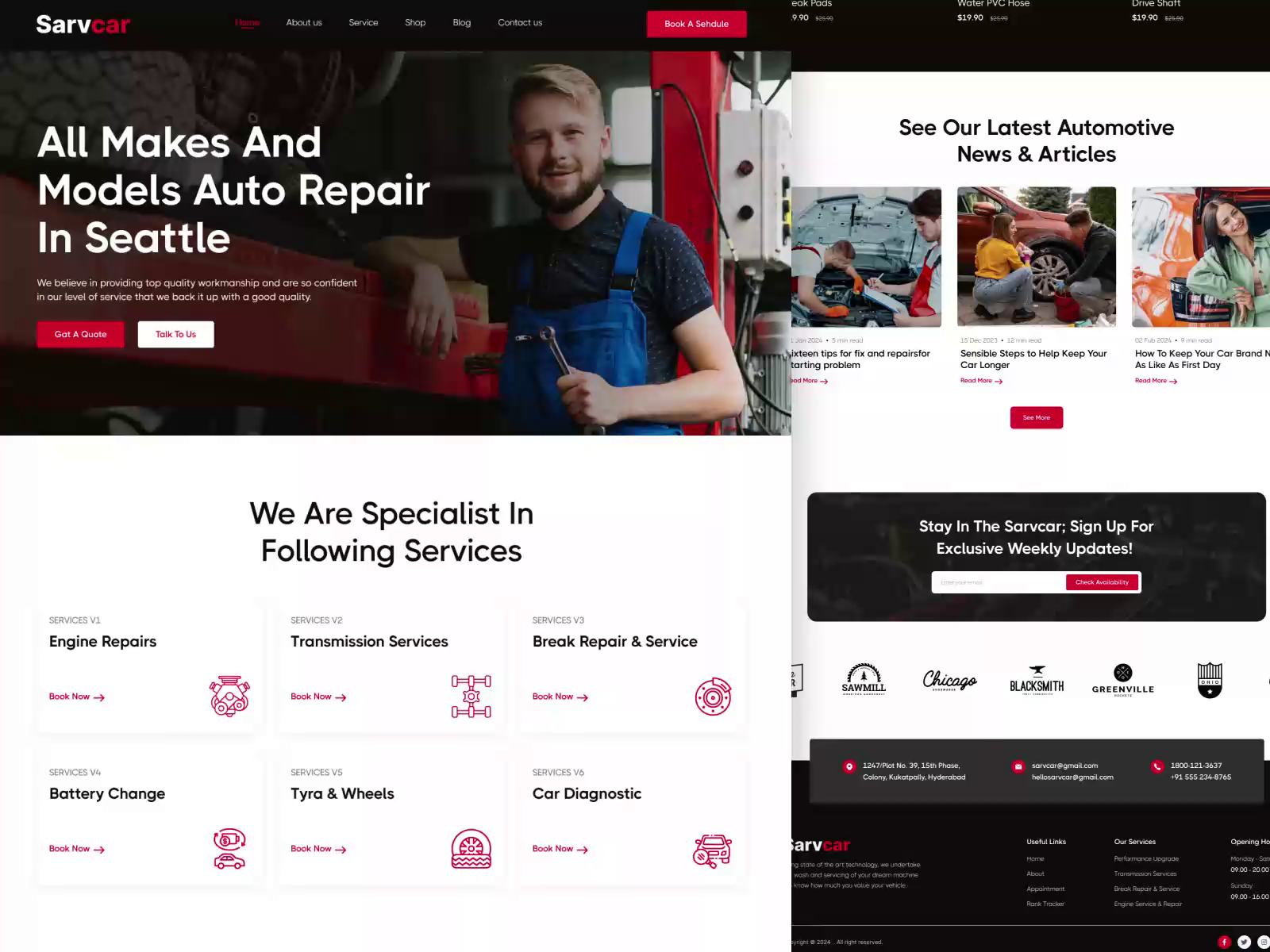 Automobile Repair & Car Website Landing Page UI by Arham Techpro - UI ...