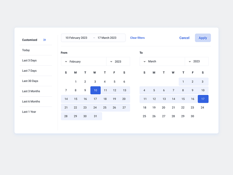 Date Range Picker - UX Design by Amar Wadnere on Dribbble