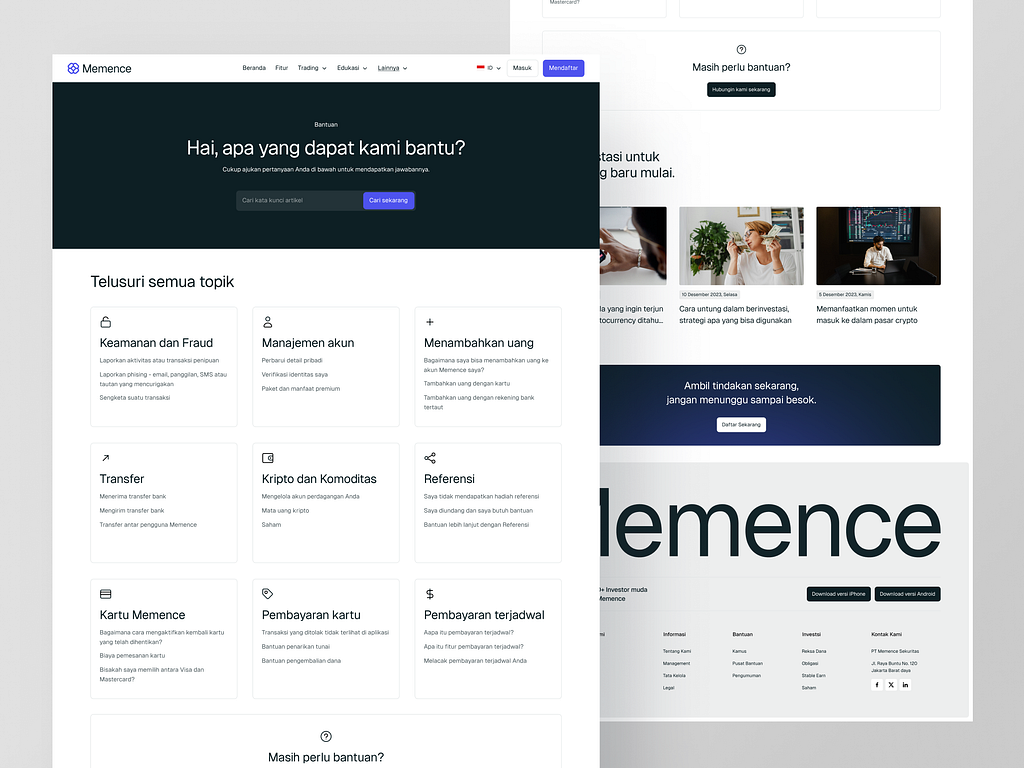 Memence - Help Page by Alvian Teddy Cahya Putra 👨🏻‍🎨 for Kretya Studio ...