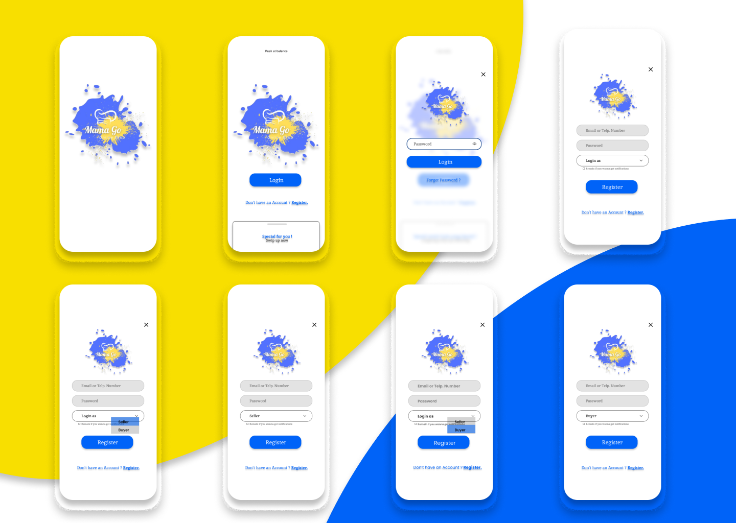 Log in And Register Menu by Arya Maulana on Dribbble