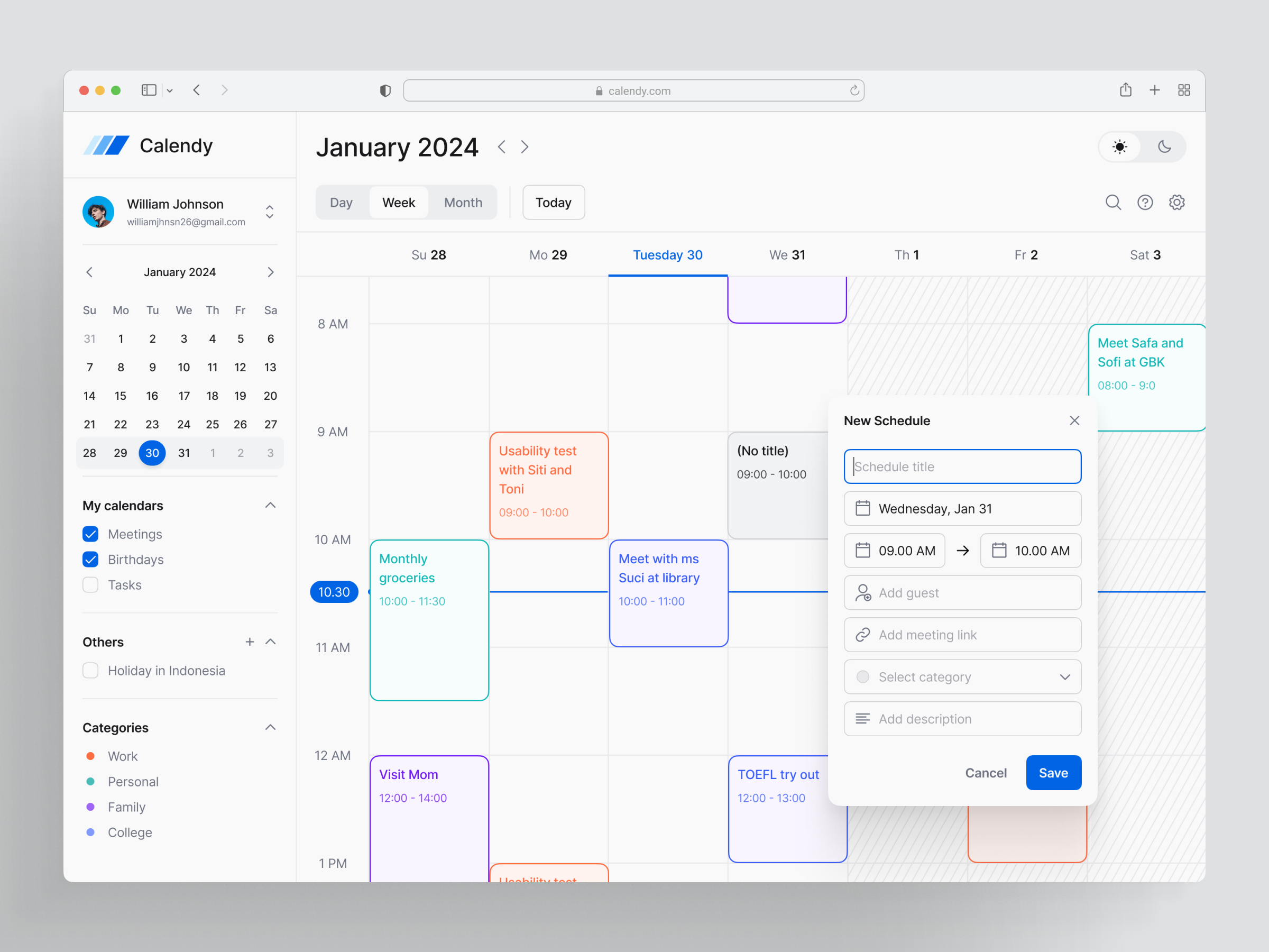 Calendy - Calendar Dashboard by Bahrur Rizqi on Dribbble
