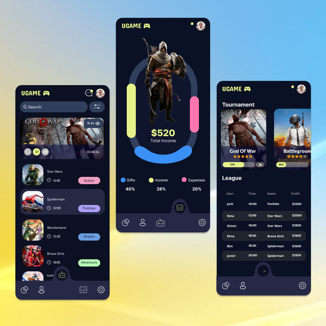 gaming application by nasim mirzaei on Dribbble
