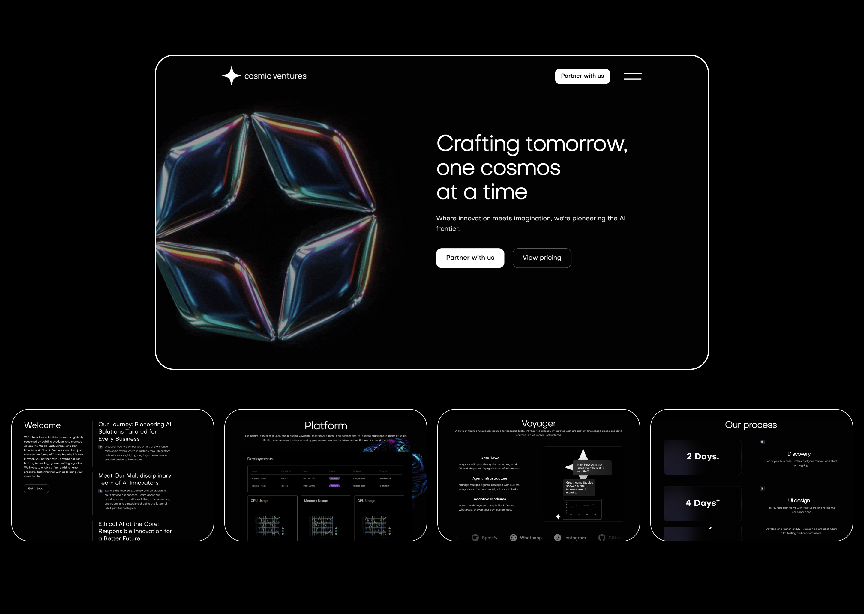 Landing page for cosmic ventures by Yelyzaveta Nikolaienko on Dribbble
