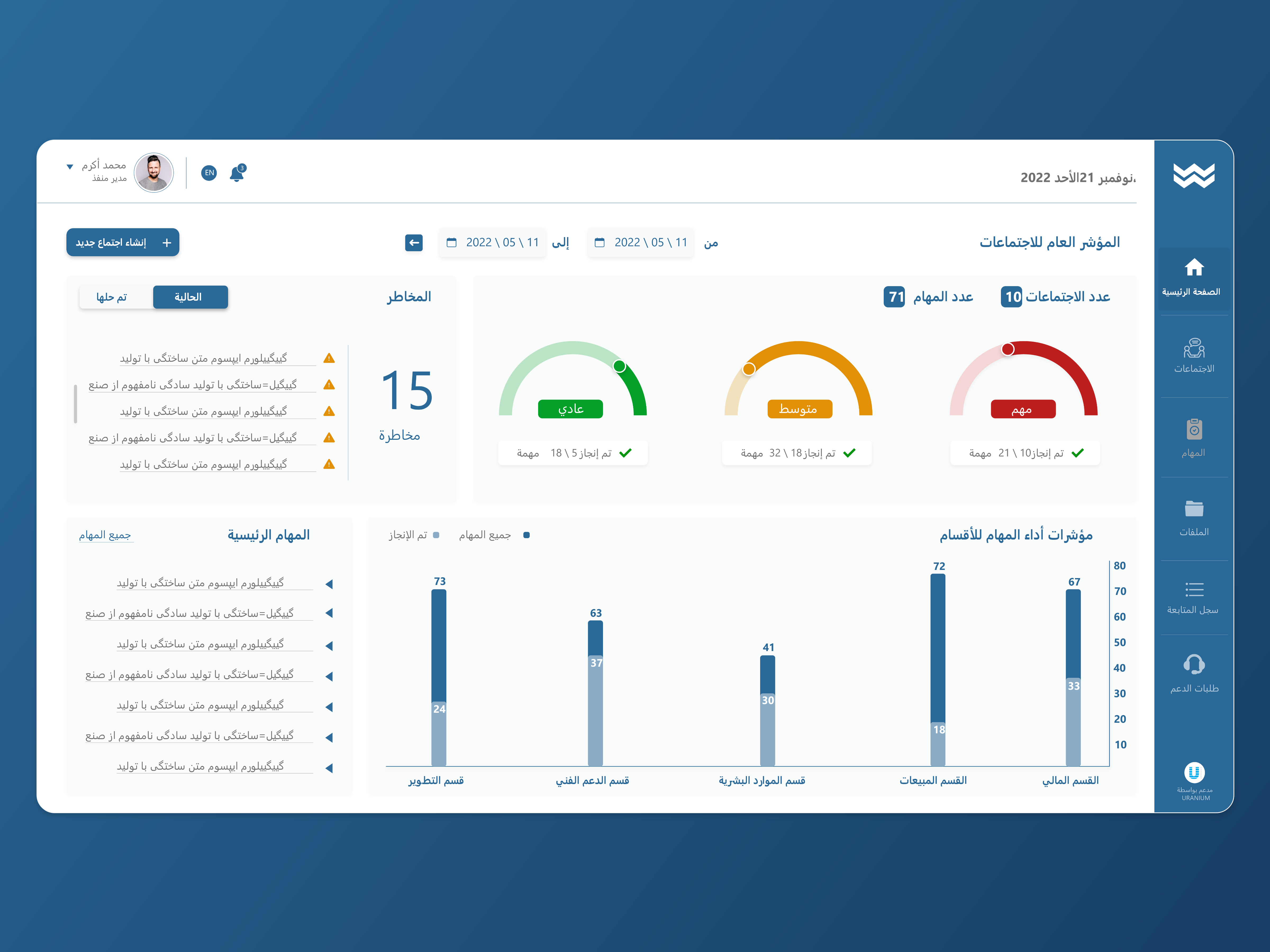 Arabic Dashboard by N O U R A on Dribbble