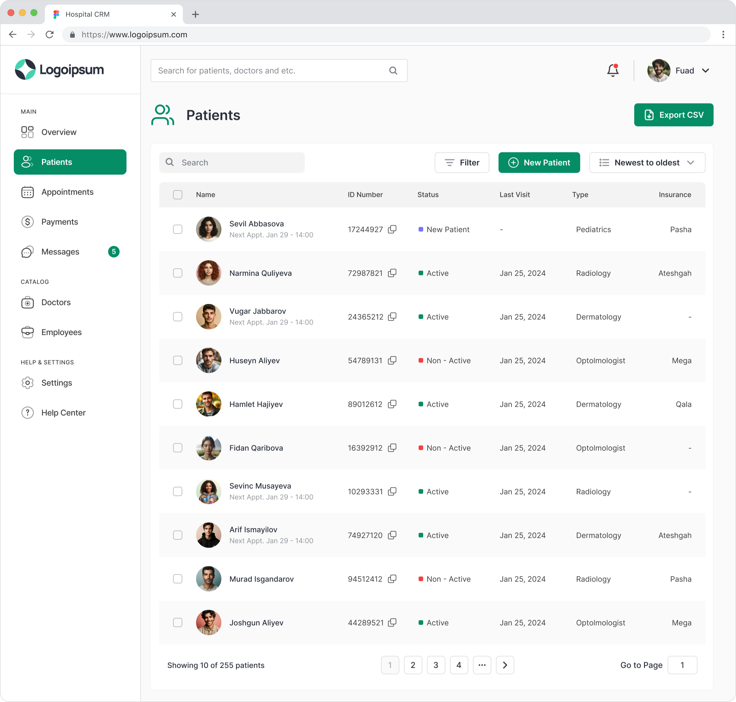 Hospital CRM Platform by Fuad Iskanderov on Dribbble