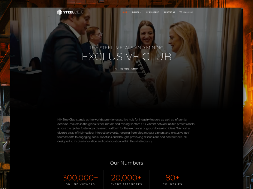 Steel Industry Events Website by Adrian Taropa on Dribbble