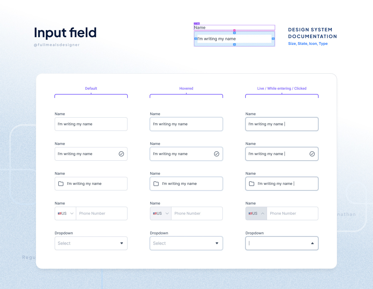 Design system 101 : Input field by Regunathan on Dribbble Design system 101 : Input field by Regunathan on Dribbble
