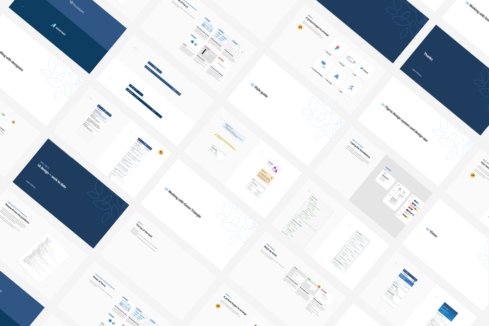 Presentation slide deck of work in progress by Adam Williams on Dribbble