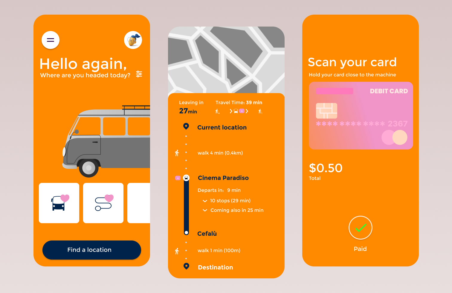 Bus Stop App by Magdalena on Dribbble